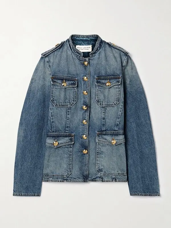 NILI LOTAN Geraldine Denim Military Jacket