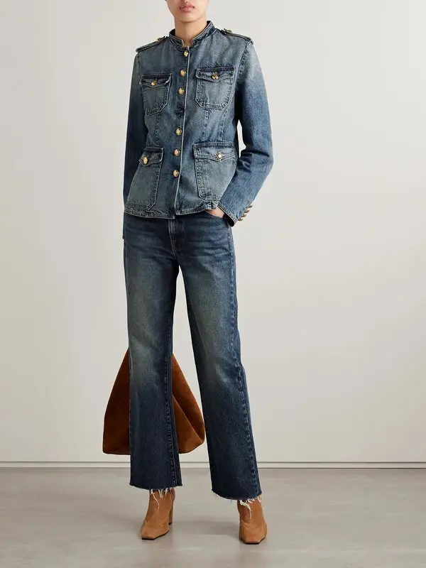 NILI LOTAN Geraldine Denim Military Jacket