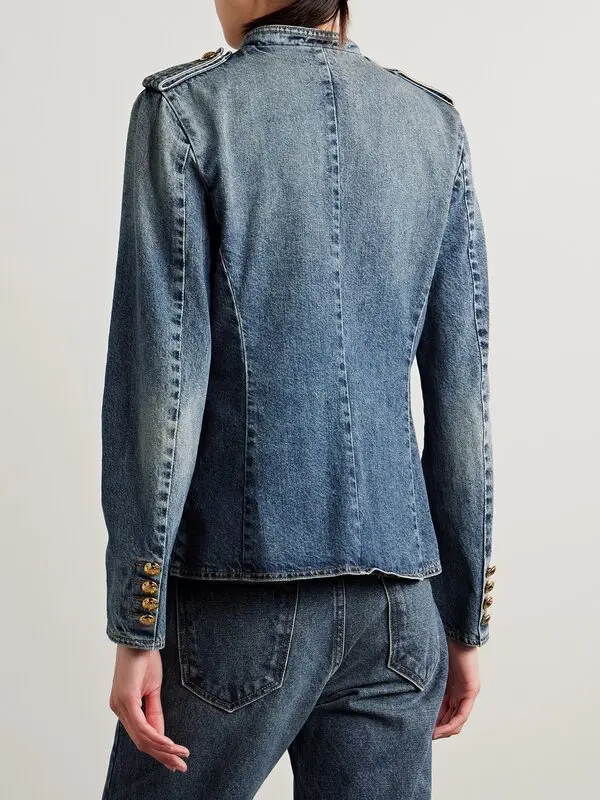 NILI LOTAN Geraldine Denim Military Jacket
