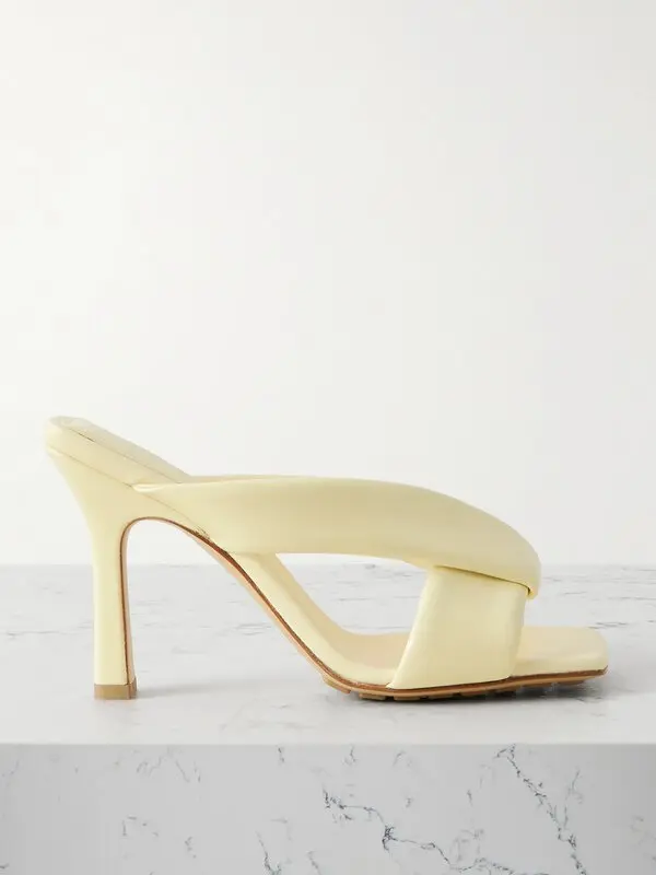 Bottega Veneta Riva Padded Glossed-leather Mules