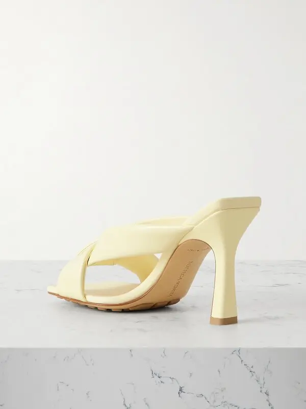 Bottega Veneta Riva Padded Glossed-leather Mules