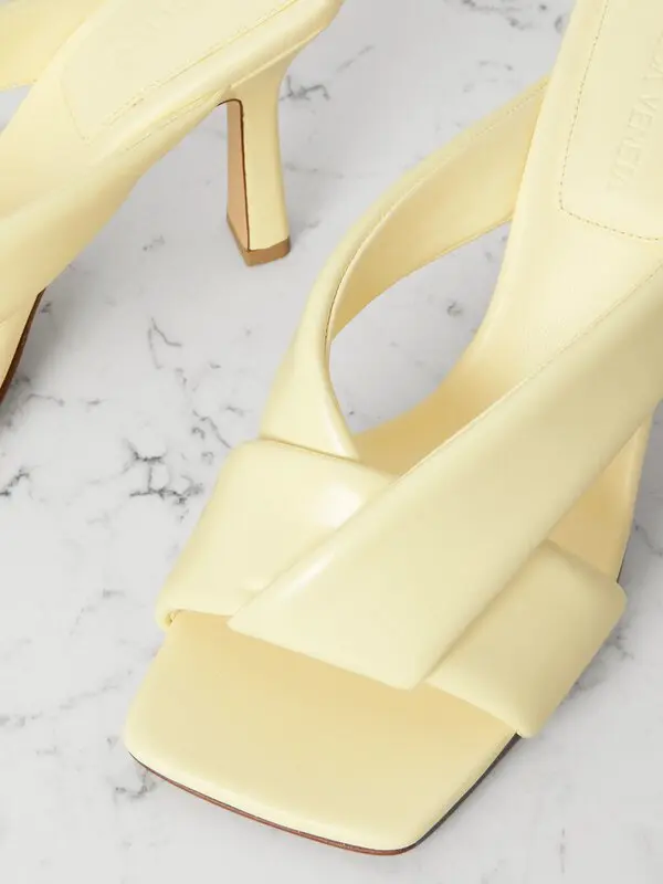 Bottega Veneta Riva Padded Glossed-leather Mules