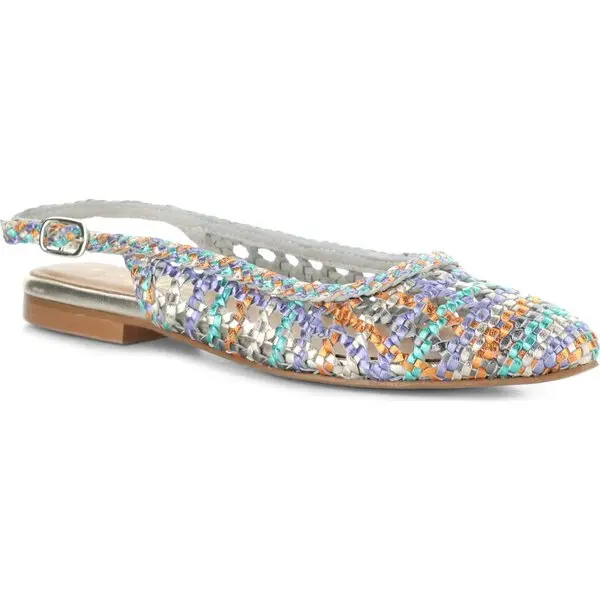 BOS. & CO. Willow Slingback Flats - Silver Multi