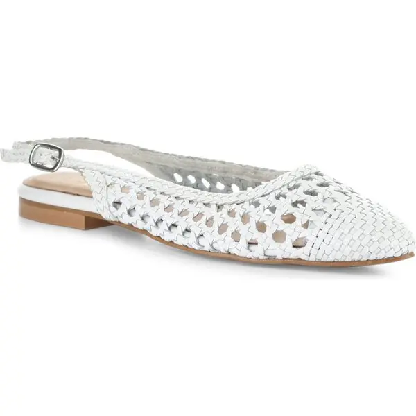 BOS. & CO. Willow Slingback Flats - White