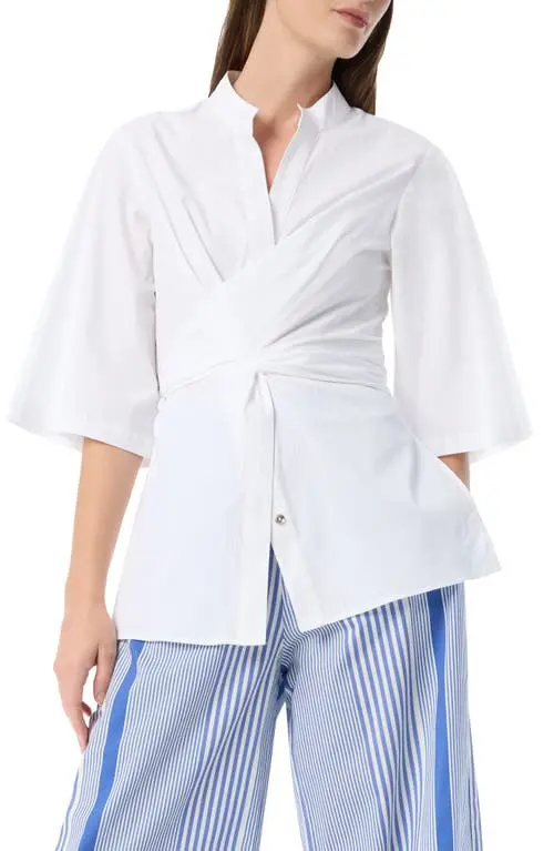 DO BY DEE OCLEPPO Esther Cotton Stretch Poplin Wrap Tunic