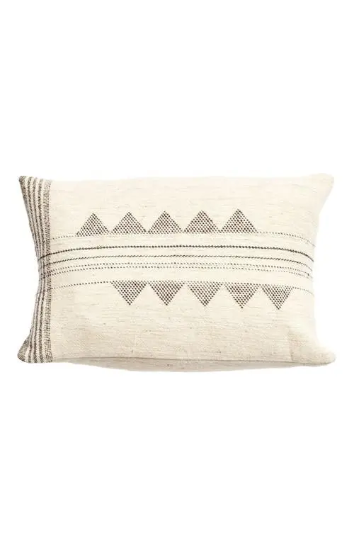 STUDIO VARIOUSLY Kora And Black Handloom Lumbar Pillow - White