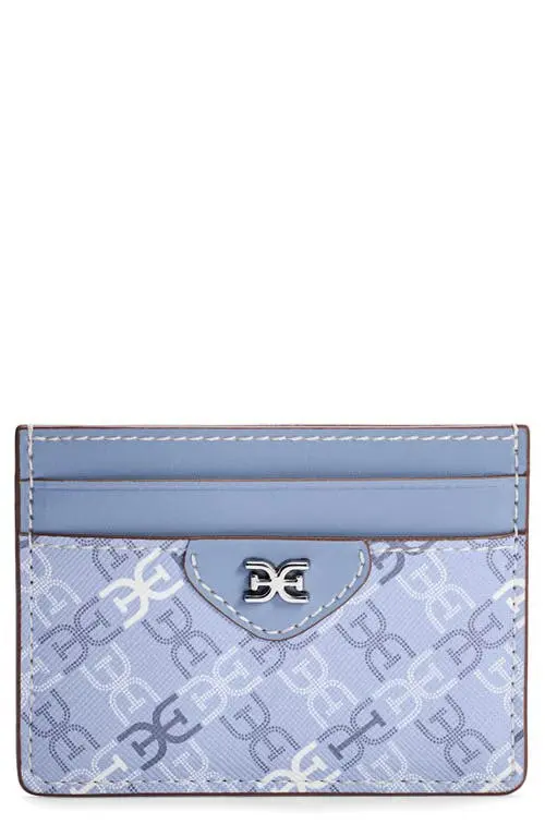 Sam Edelman Harper Monogram Faux Leather Card Case - Powder Blue