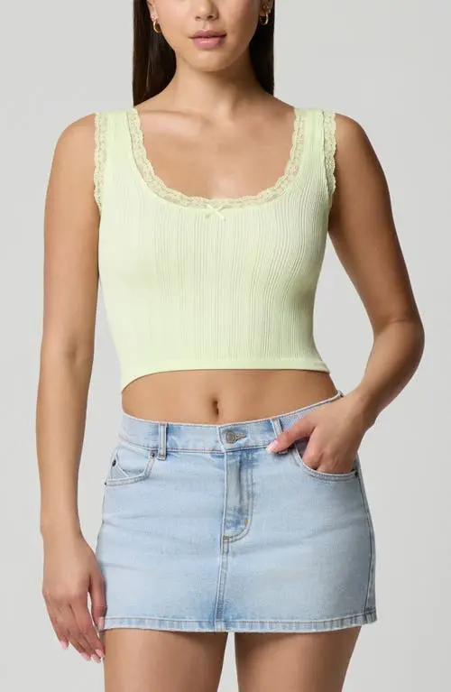 FLORENCE BY MILLS Lace Trim Crop Tank - Citrine