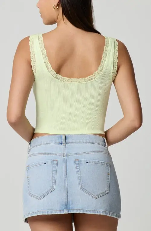 FLORENCE BY MILLS Lace Trim Crop Tank