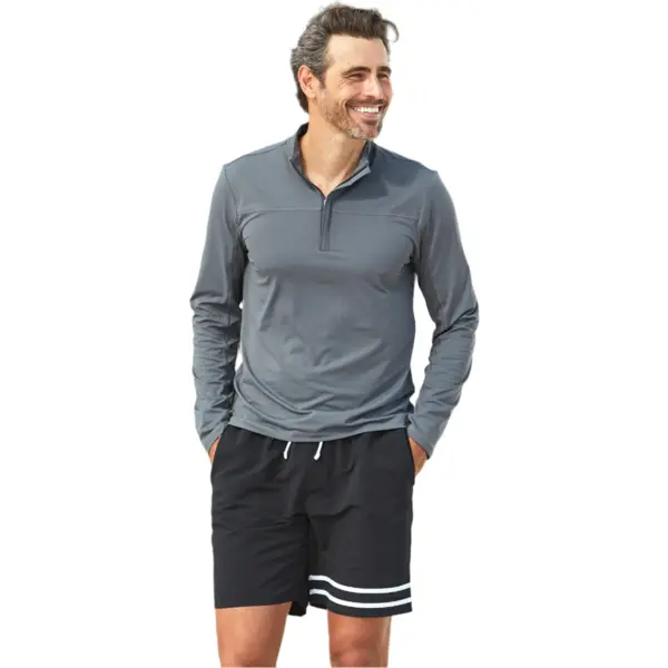 CABANA LIFE Sport Zip Top - Grey