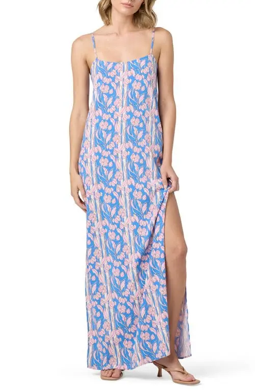 FLORENCE BY MILLS Slit Maxi Slipdress - Fan Flo Royal