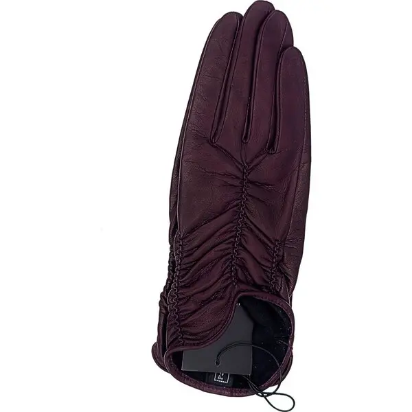 PAULA ROWAN Renee Leather Gloves - Aubergine