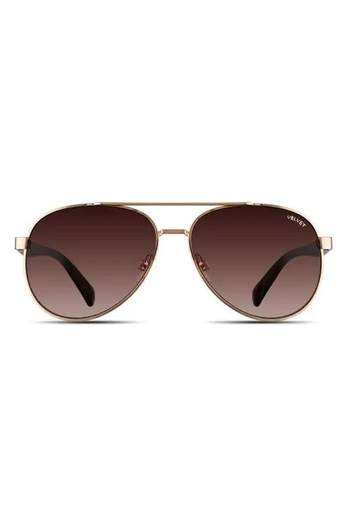 VELVET EYEWEAR Bonnie Sunglasses - Gold Brown