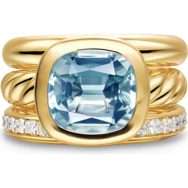 David Yurman Dy Mercer® Three-row Stone Ring - Sky Blue Topaz