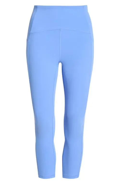 Zella Studio Luxe High Waist Pocket Crop Leggings - Blue Azurite