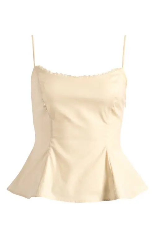REFORMATION Genevieve Cotton Peplum Camisole - Sugar