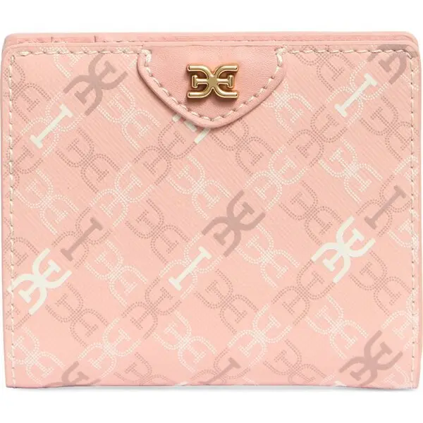 Sam Edelman Harper Monogram Faux Leather Bifold Wallet - Coral