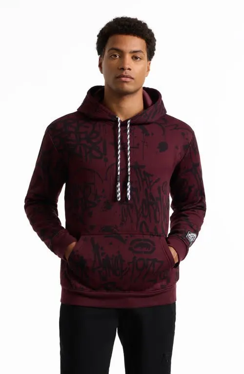 ECKO UNLTD. Intertwine Splash Hoodie - Burgundy
