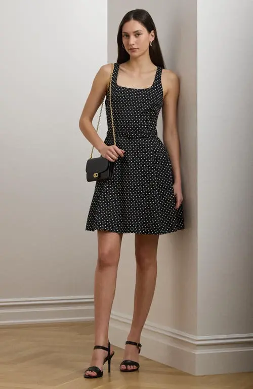 Ralph Lauren Polka Dot Mini Dress With Belt In Black/ Cream - 60% Off |  Editorialist