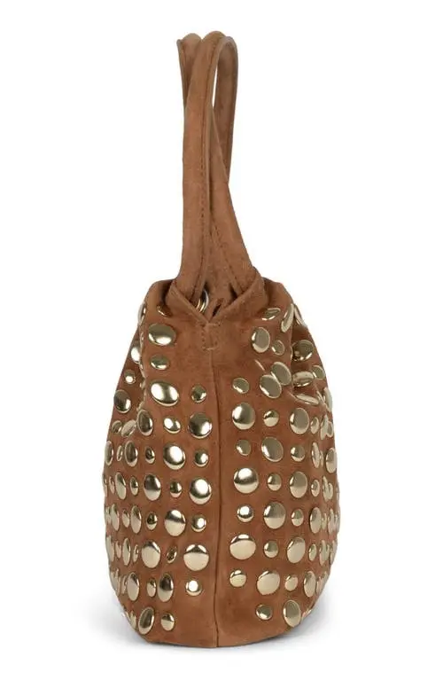 Jeffrey Campbell Lil-brat Leather Handbag - Tan Suede Gold