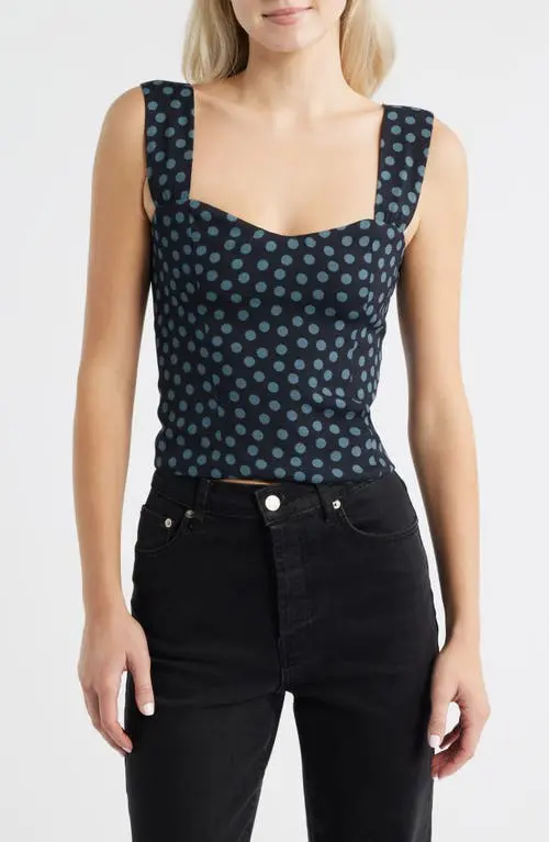 REFORMATION Hester Crepe Top - Cosmic Dot