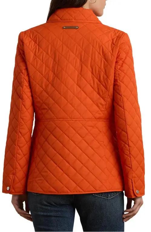 Ralph Lauren Diamond Quilted Jacket - Orange Lily