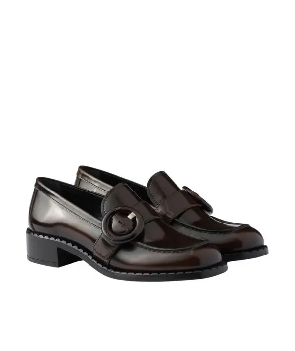 Prada Brushed Leather Loafers