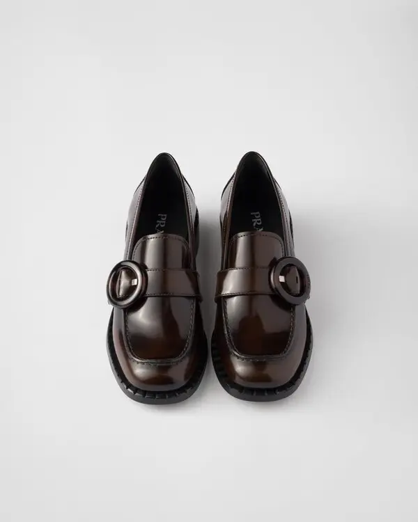 Prada Brushed Leather Loafers
