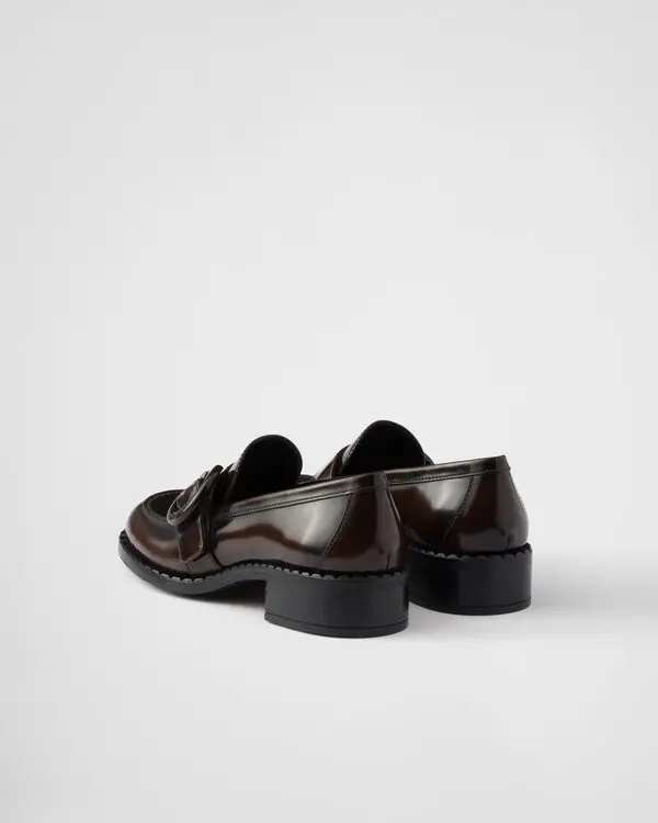 Prada Brushed Leather Loafers