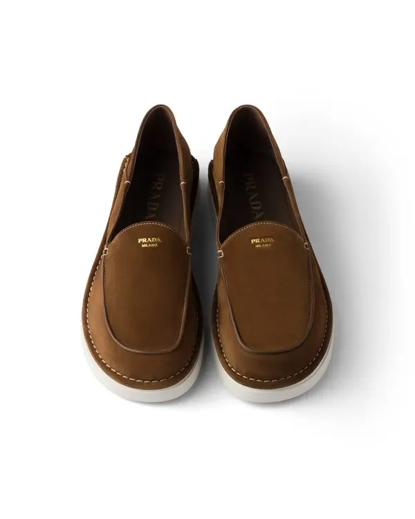 Prada Suede Slip-Ons - Brown | Editorialist display picture 3