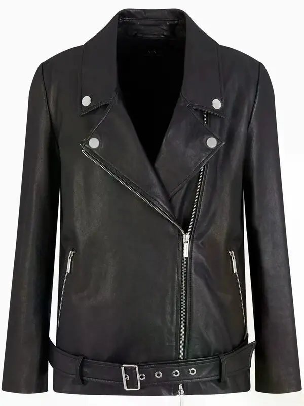 Armani Exchange Leather Biker Jacket