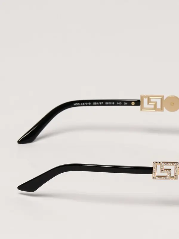 Versace Cat Eye Sunglasses With Embellished Logo - Black