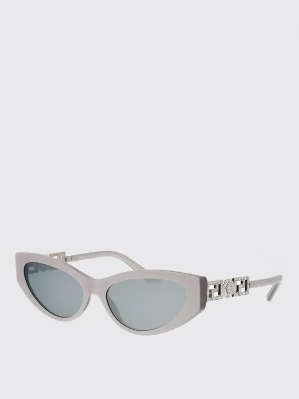 Versace Cat Eye Sunglasses With Embellished Logo - Grey