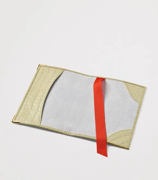 ASPINAL OF LONDON Croc-embossed Leather Passport Holder