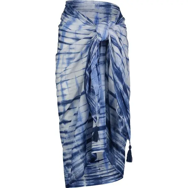 MER ST. BARTH Cotton Saline Pareo Marine Shibori - Blue