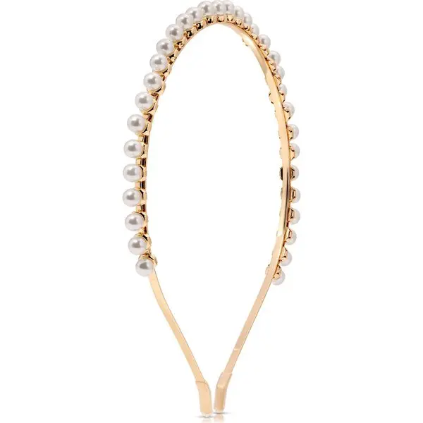 Ettika Faux Pearl Headband - Gold