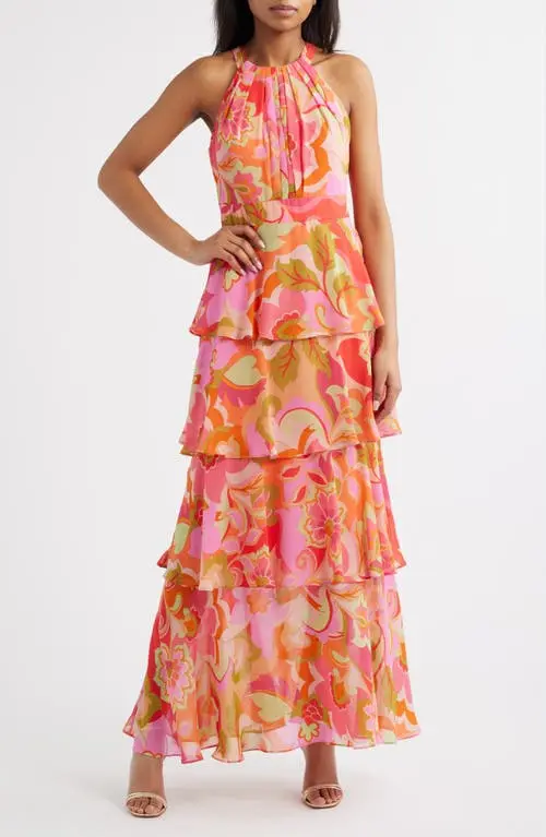 eliza j long floral dress Eliza J Womens Dresses Dress,Pink Black, 4 at Amazon Women's Clothing store