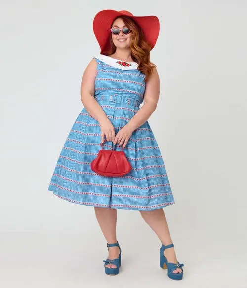 Unique Vintage 1960s Dancing Doll Swing Dress