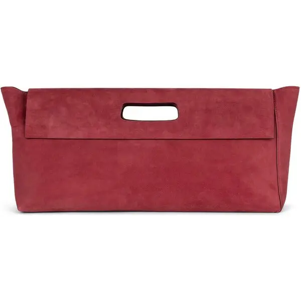 Jeffrey Campbell Toolbox Leather Clutch - Deep Rose Suede