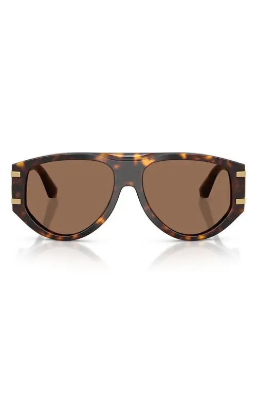 Dolce & Gabbana 57mm Pilot Sunglasses - Havana /dark Brown