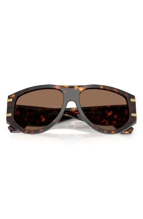 Dolce & Gabbana 57mm Pilot Sunglasses - Havana /dark Brown