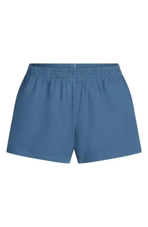 SKIMS Foldover Cotton Blend Jersey Shorts - Harbor