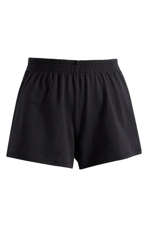 SKIMS Foldover Cotton Blend Jersey Shorts - Soot