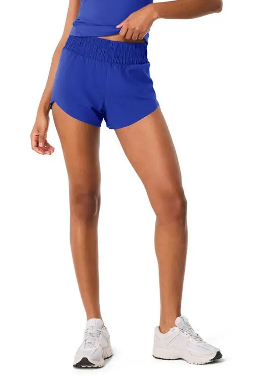 Spanx High Waist Active Shorts - Cerulean Blue