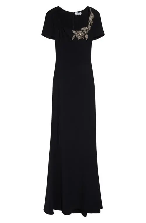 Alexander McQueen Banshee Embroidery Leaf Crepe Gown