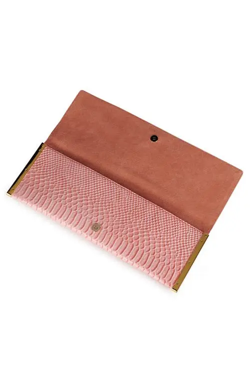 Jeffrey Campbell Halo-c Leather Clutch - Pink Snake