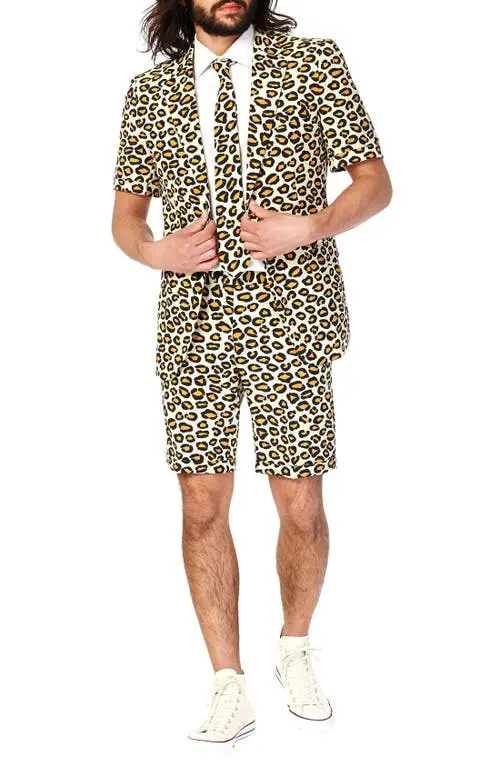 Opposuits The Jagsummer' Trim Fit Suit With Tie - Dark Beige
