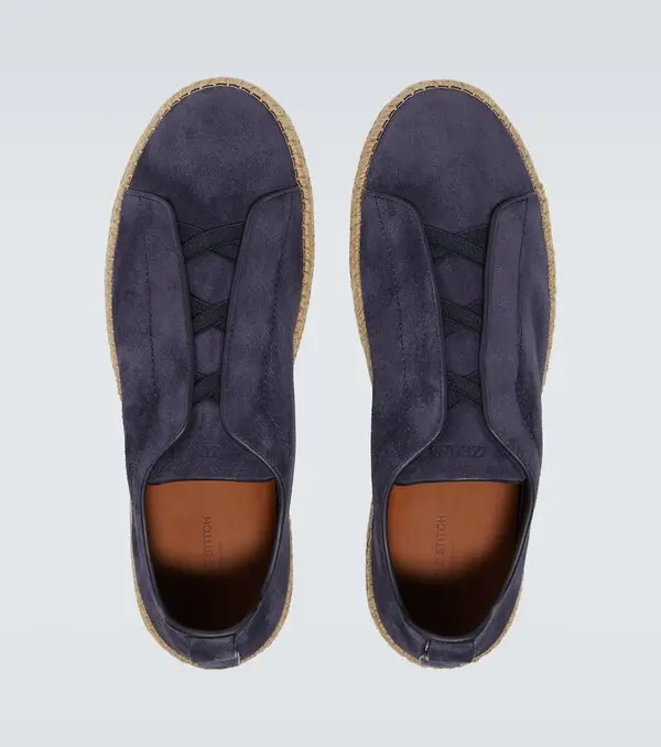 Zegna Triple Stitch Suede Espadrilles