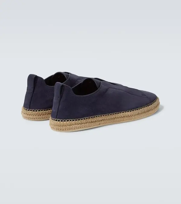 Zegna Triple Stitch Suede Espadrilles