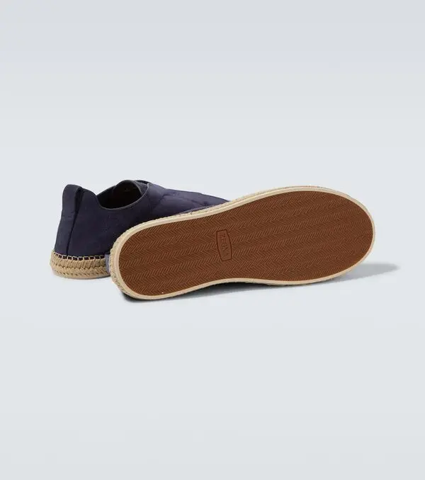 Zegna Triple Stitch Suede Espadrilles